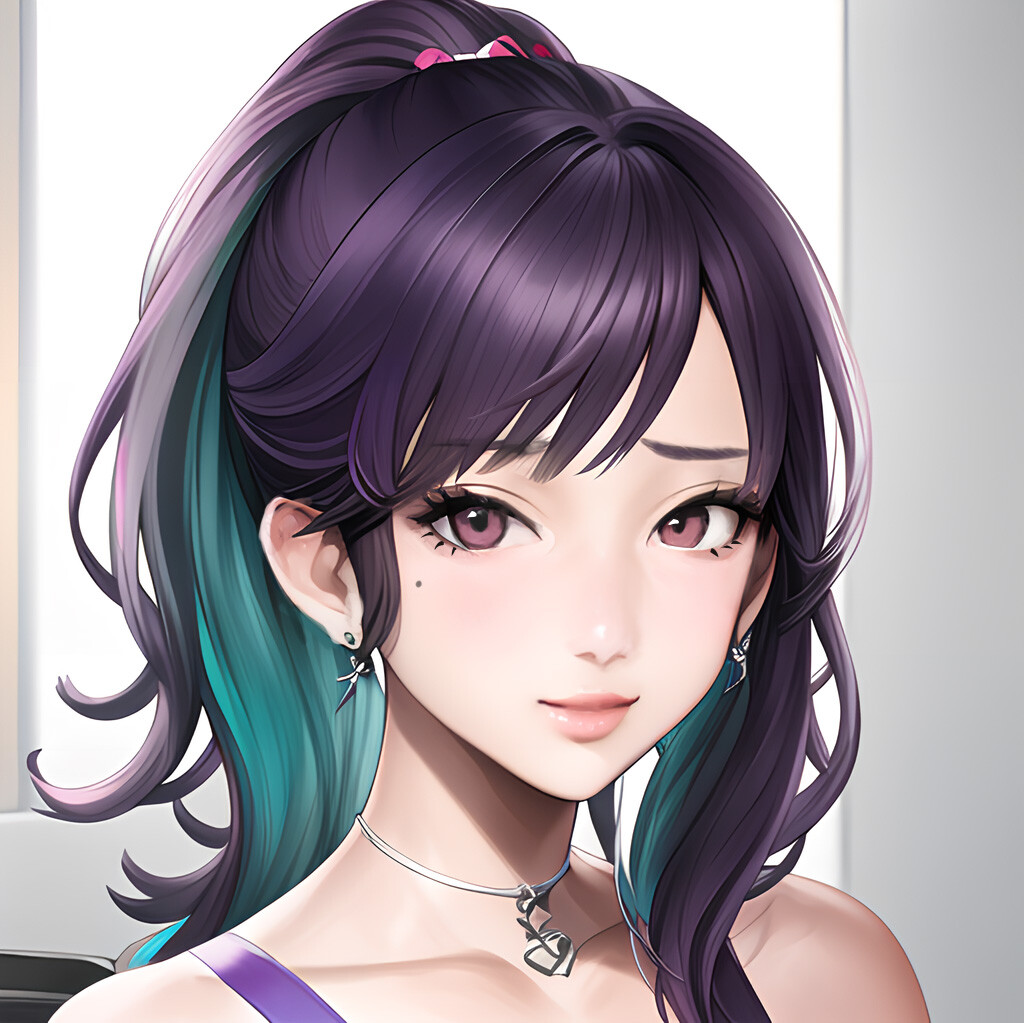 ArtStation - AI trained stylized anime girl portrait II