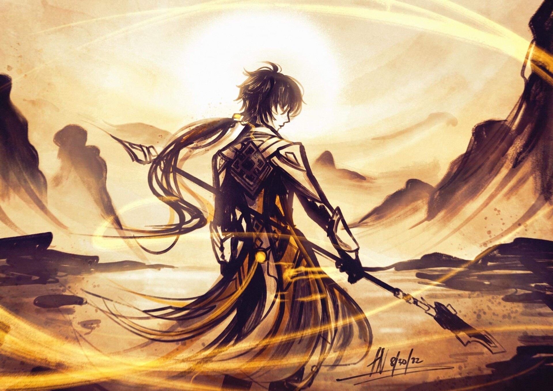 ArtStation - Second illustration of Zhongli from Genshin Impact