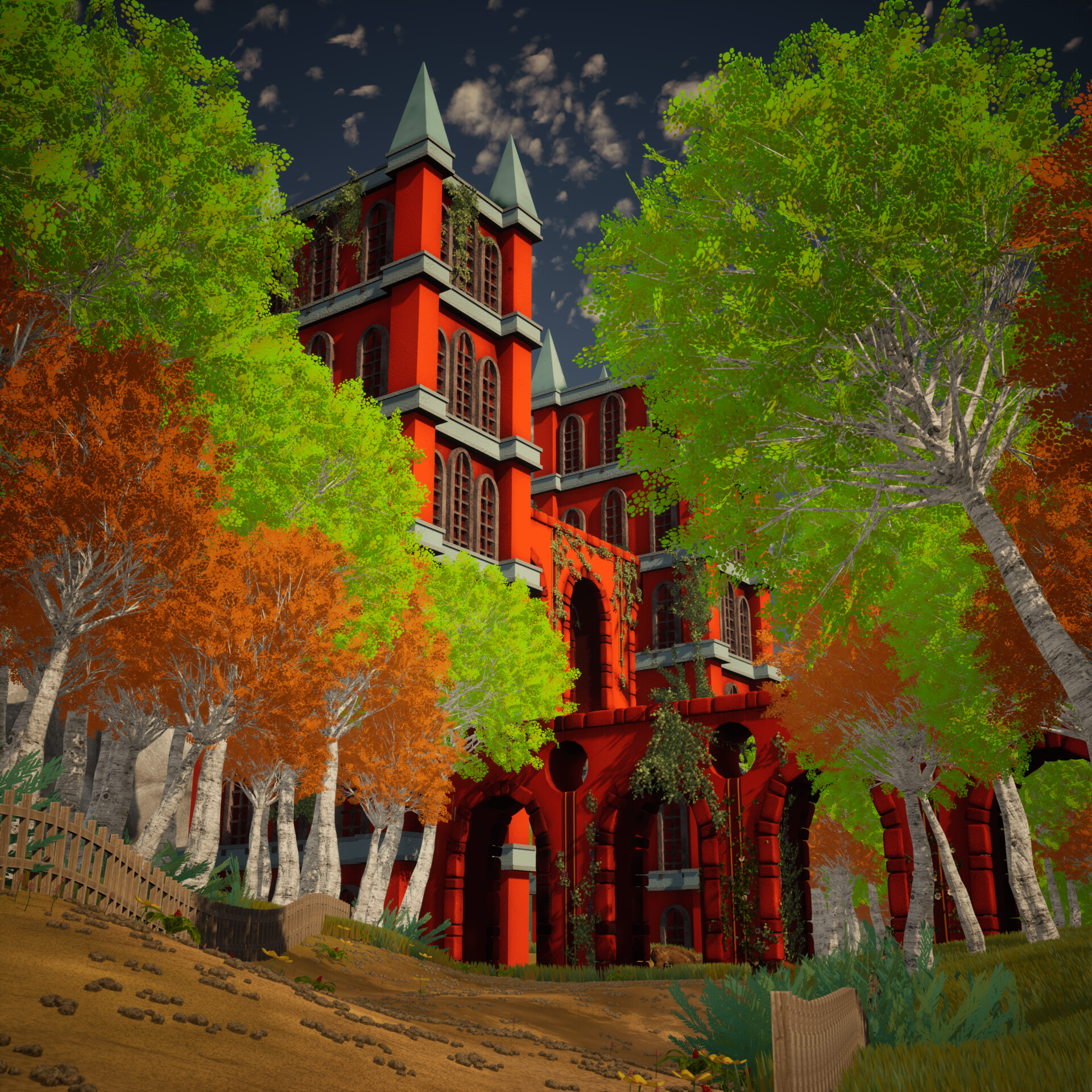 ArtStation - Stylised Lost castel in jungle