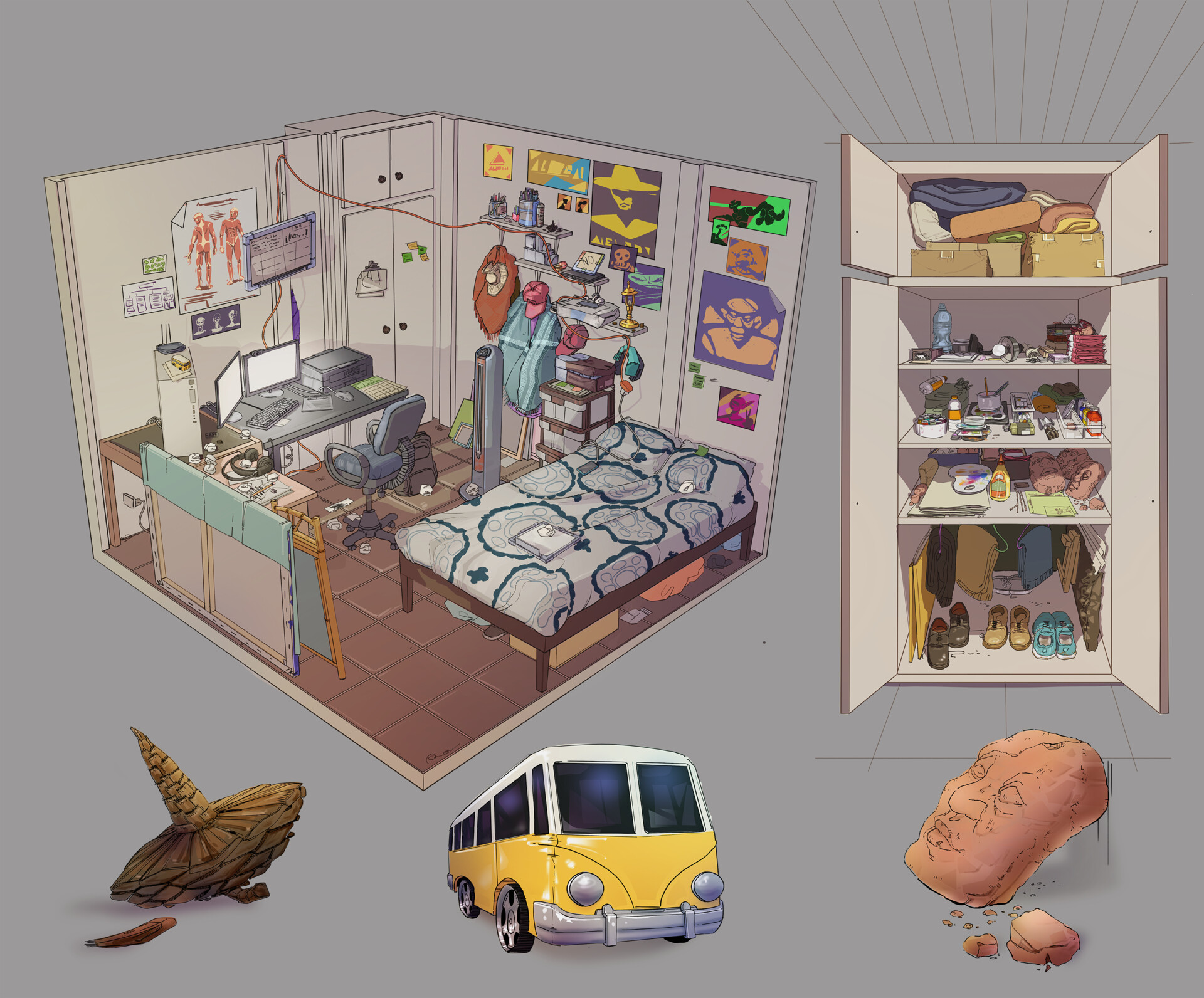 ArtStation - Messy Room Design