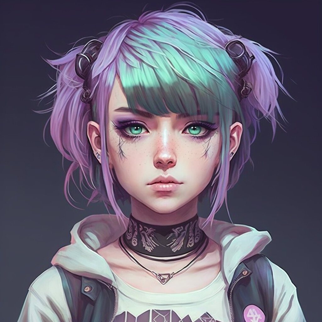 Nft Nomad Pastel Goth Punk Girl 001
