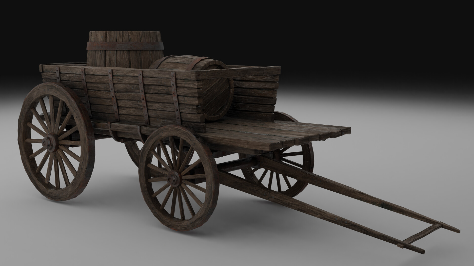 ArtStation - Old cart 3D game asset