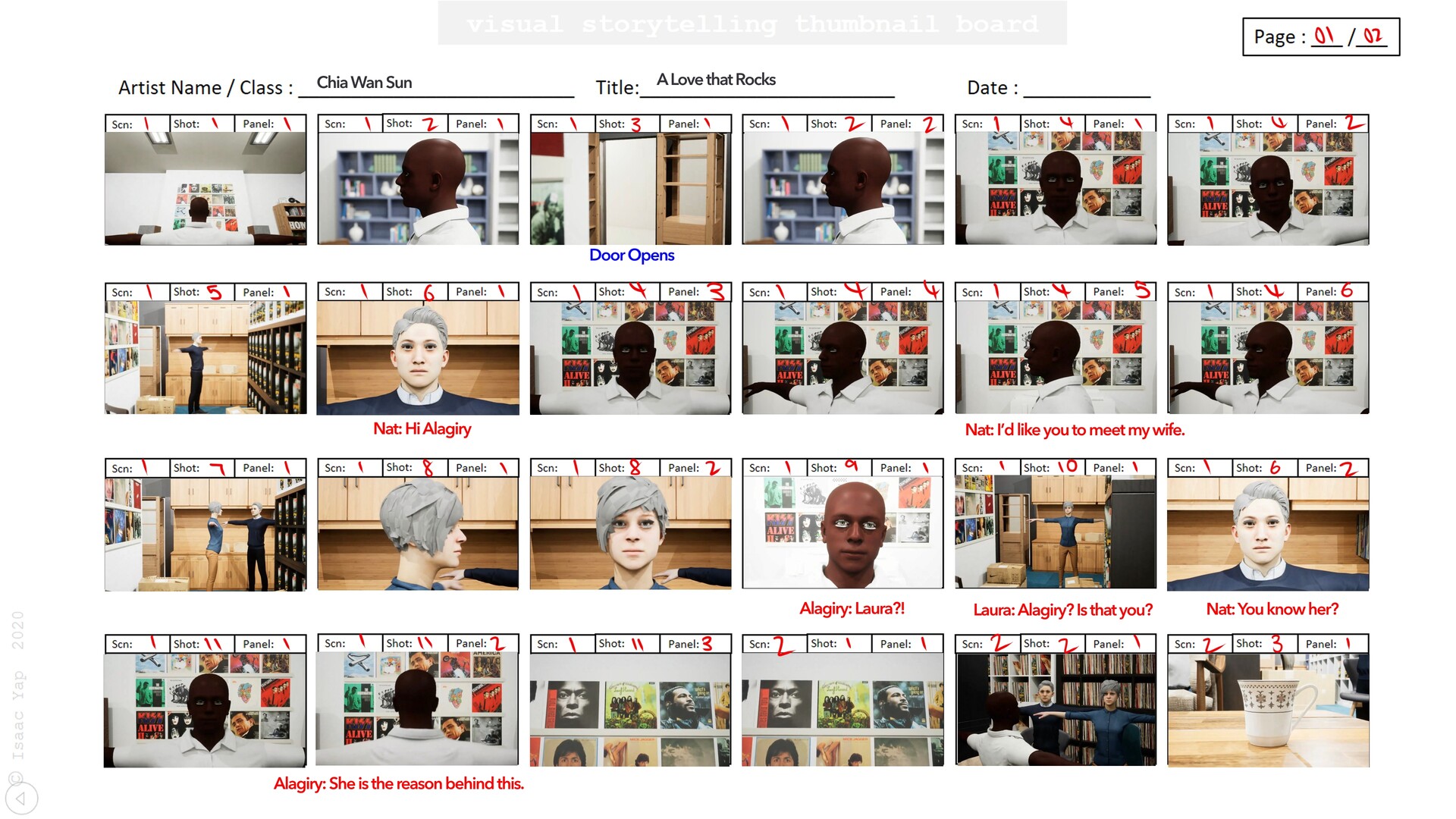 Wan Sun Chia - 3D Unreal Engine Animation Process Boards