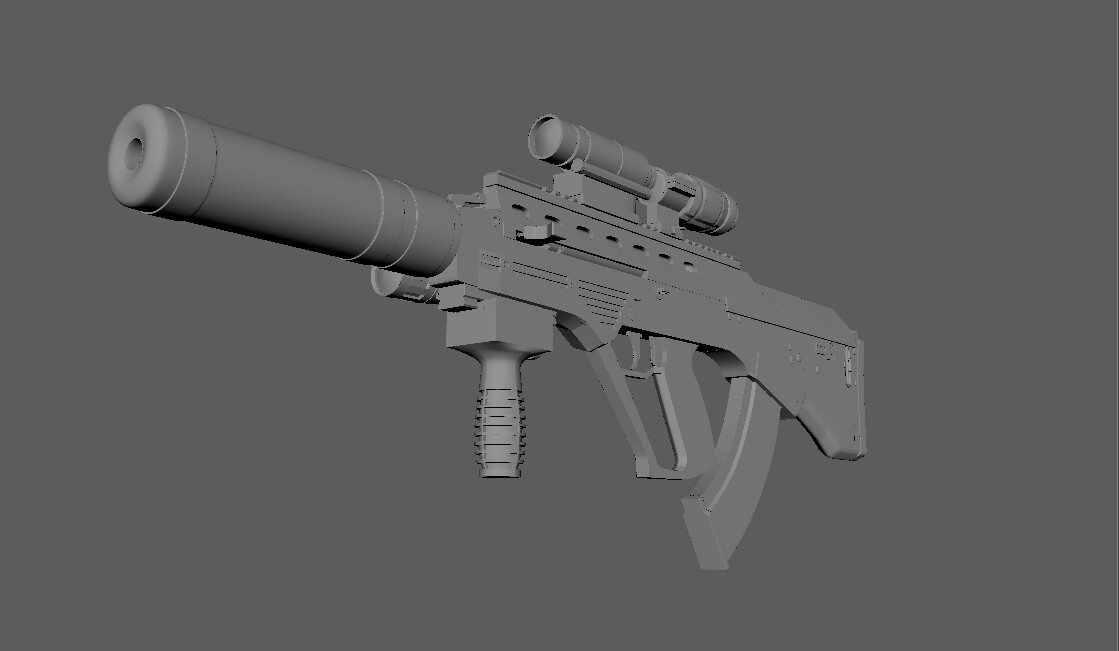 ArtStation - Ukrainian Malyuk/Vulcan-M Assault Rifle (Low Poly, Game-Ready)
