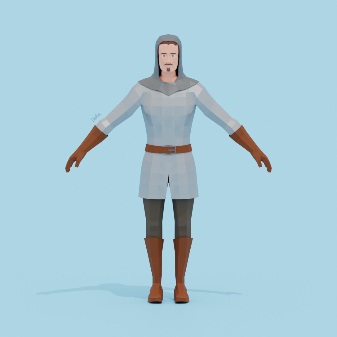 ArtStation - 3D Lowpoly Male Chainmail Armor