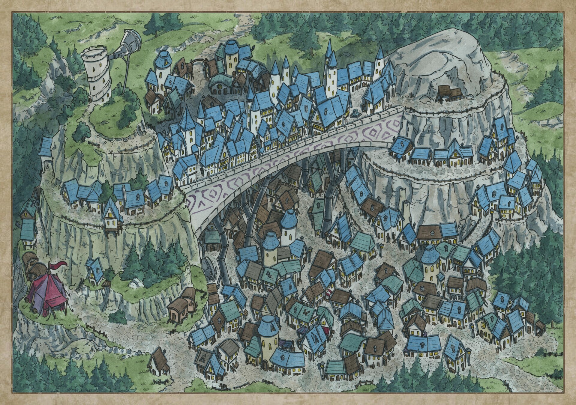 ArtStation - The map of the bizarre city of Dunk