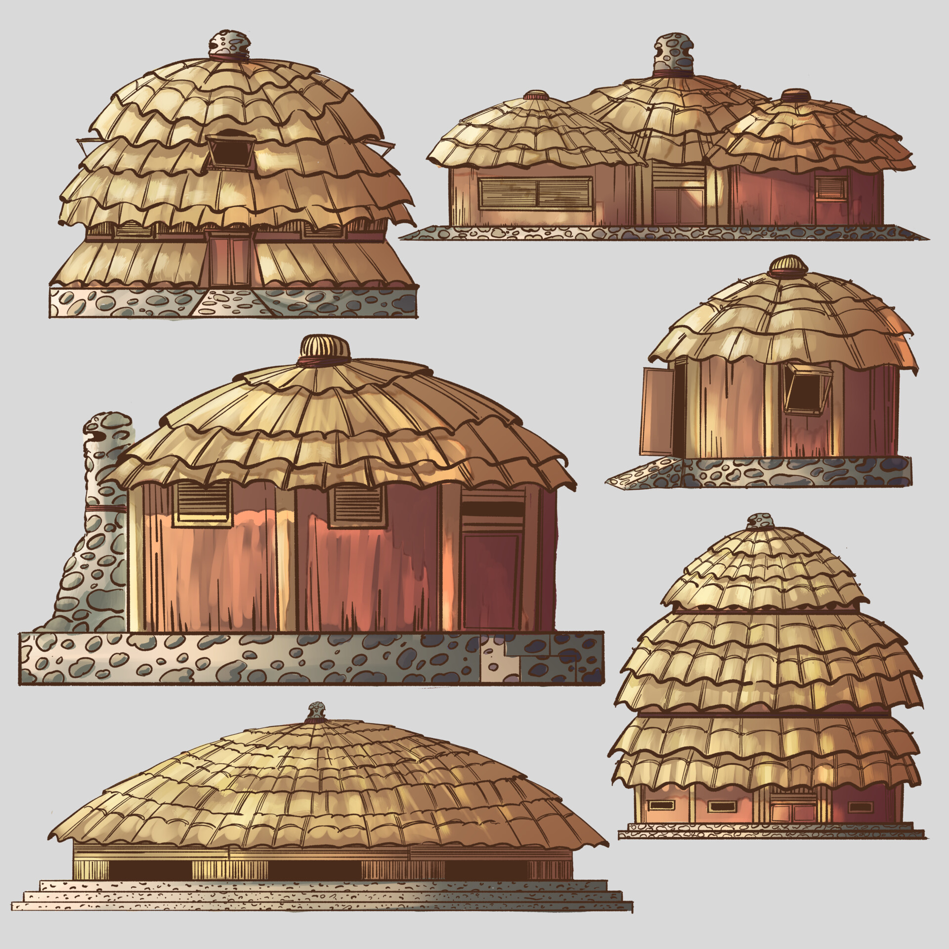 ArtStation - ESTHER / Prop Design (Huts)
