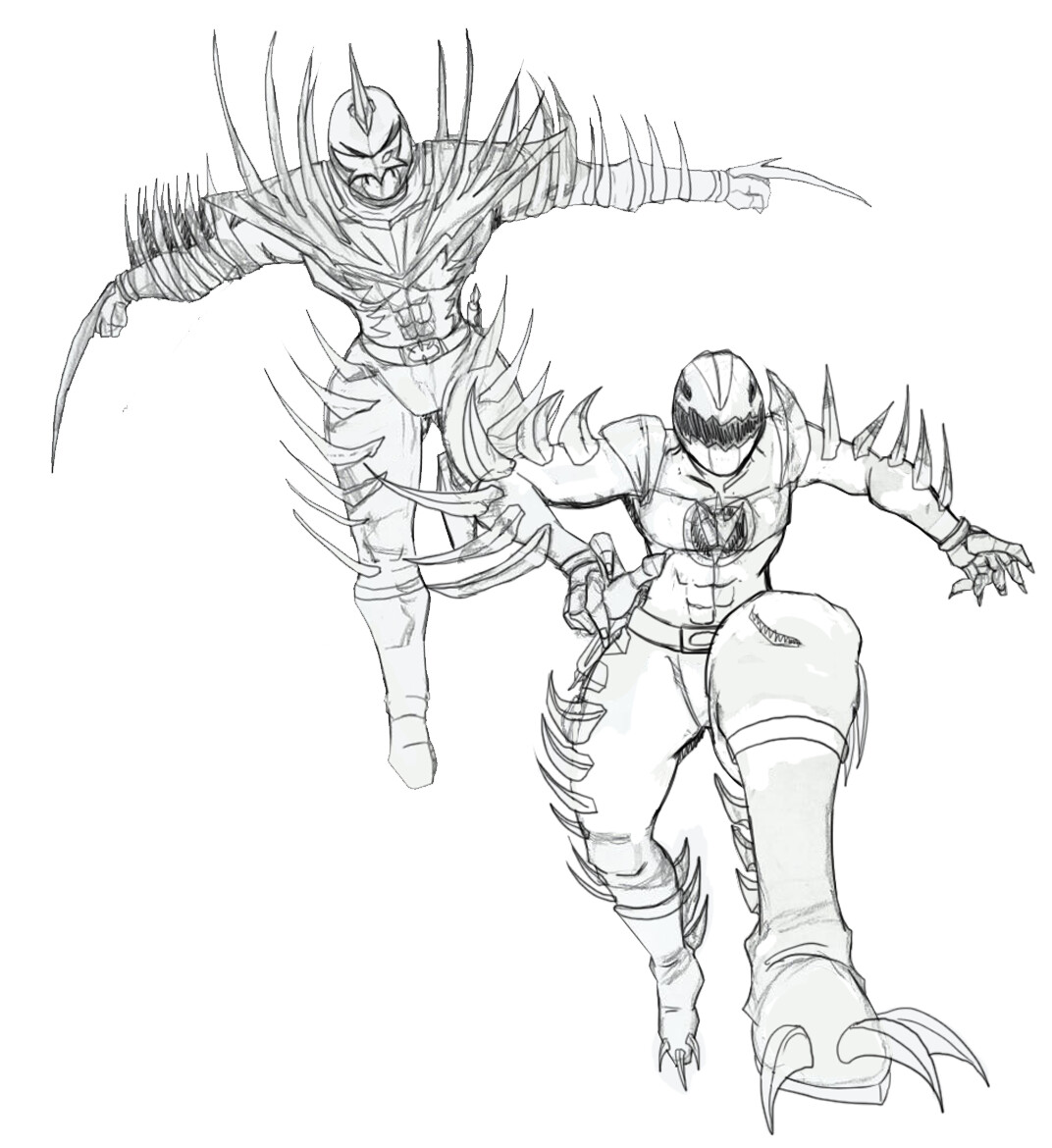 how to draw dino thunder white ranger