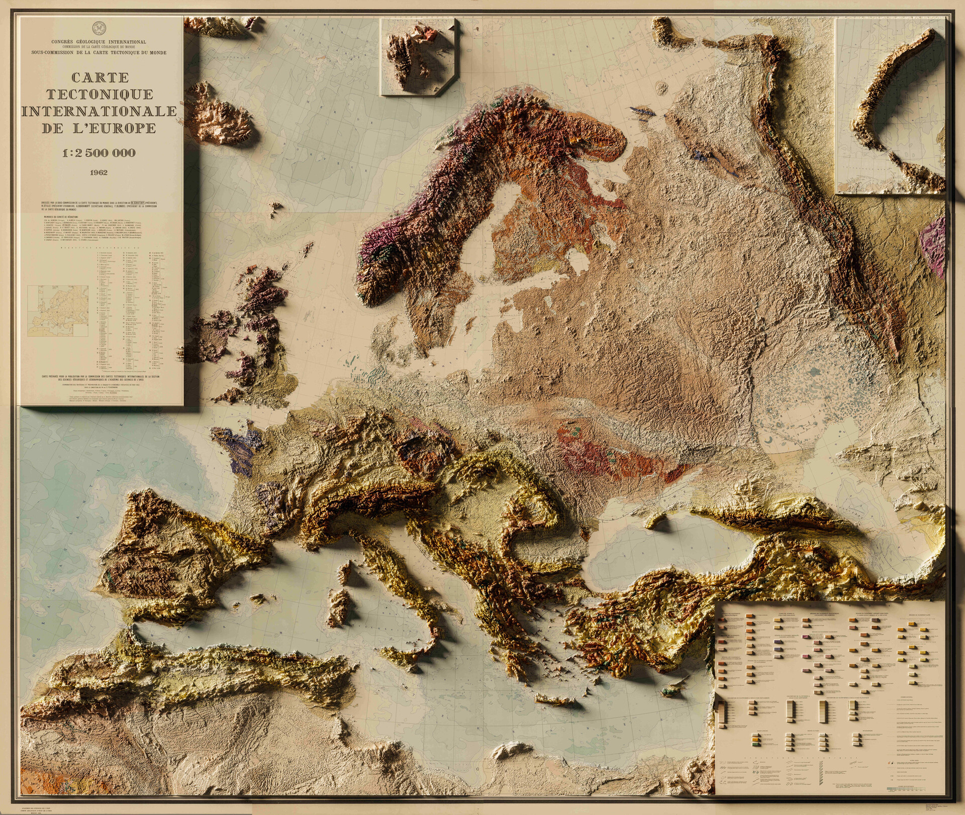 ArtStation - 1962 3D Geologic Map of Europe -- Carte Tectonique ...