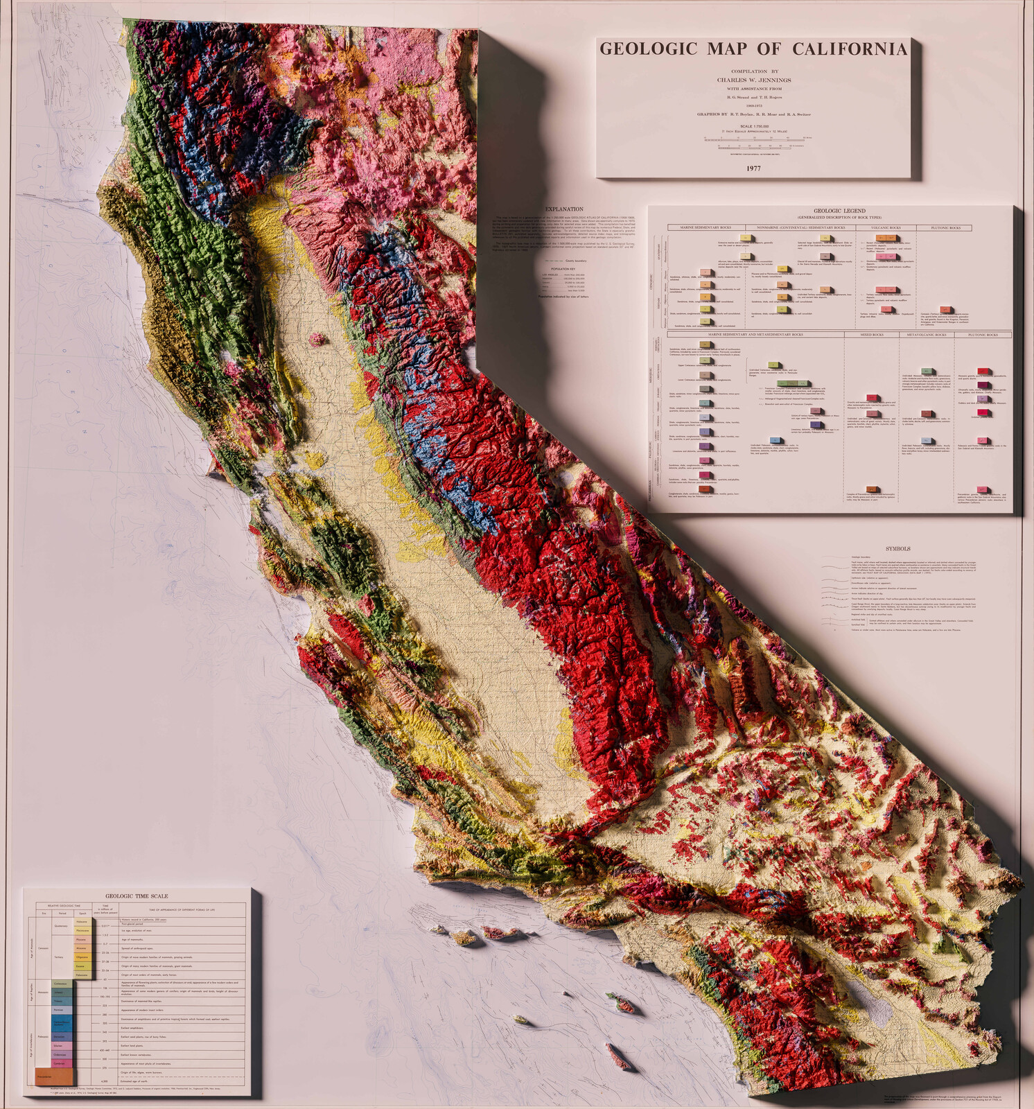 Jacob B - 1977 3D Geologic Map of California