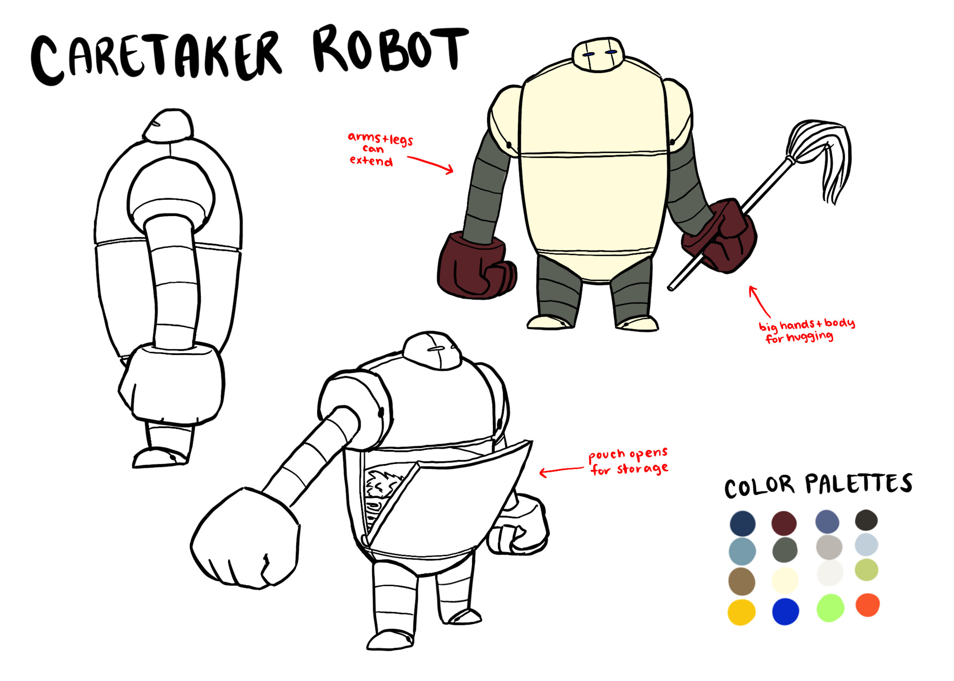 ArtStation - Caretaker Robot - Character Design