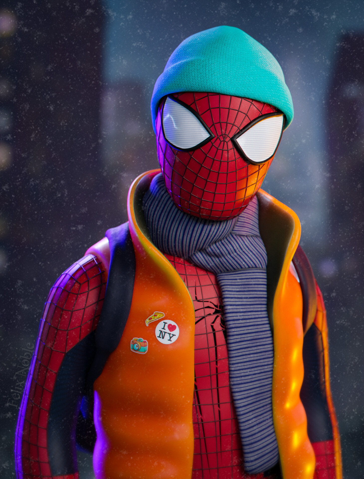 ArtStation - Spider Man in winter