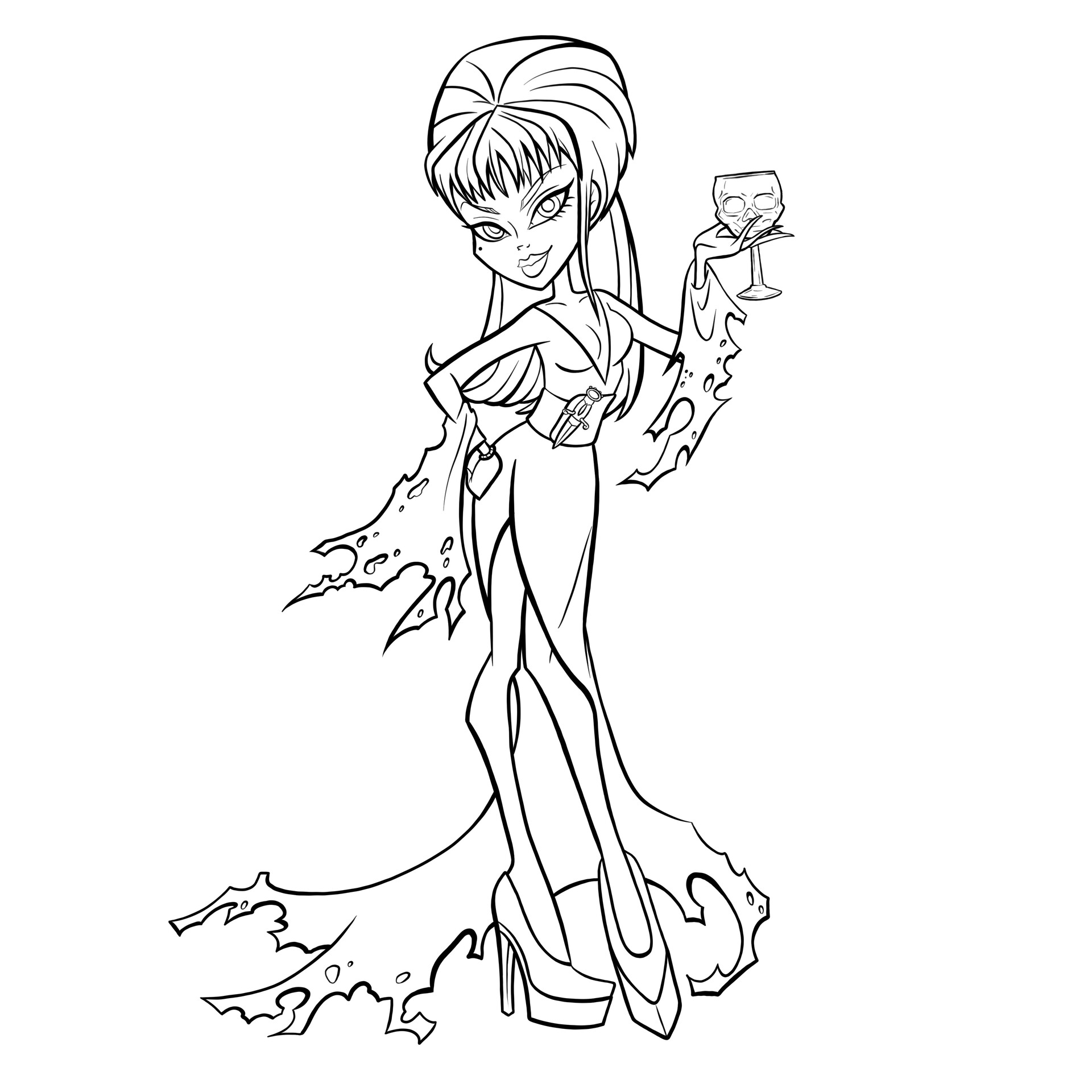elvira coloring pages