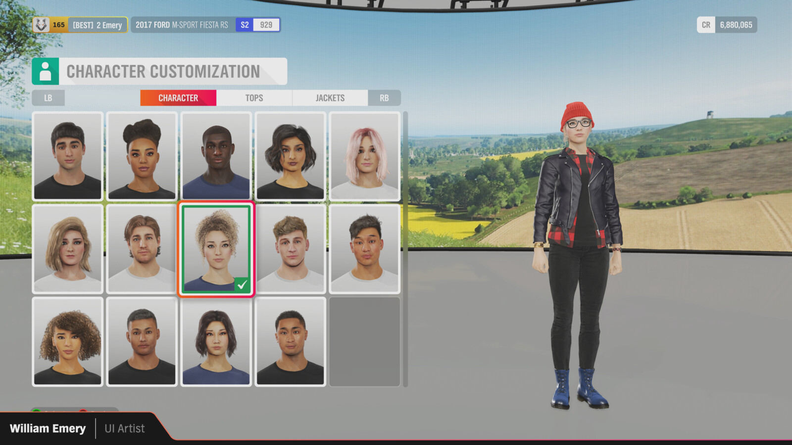 William Emery - Forza Horizon 4 - Character Customization UI