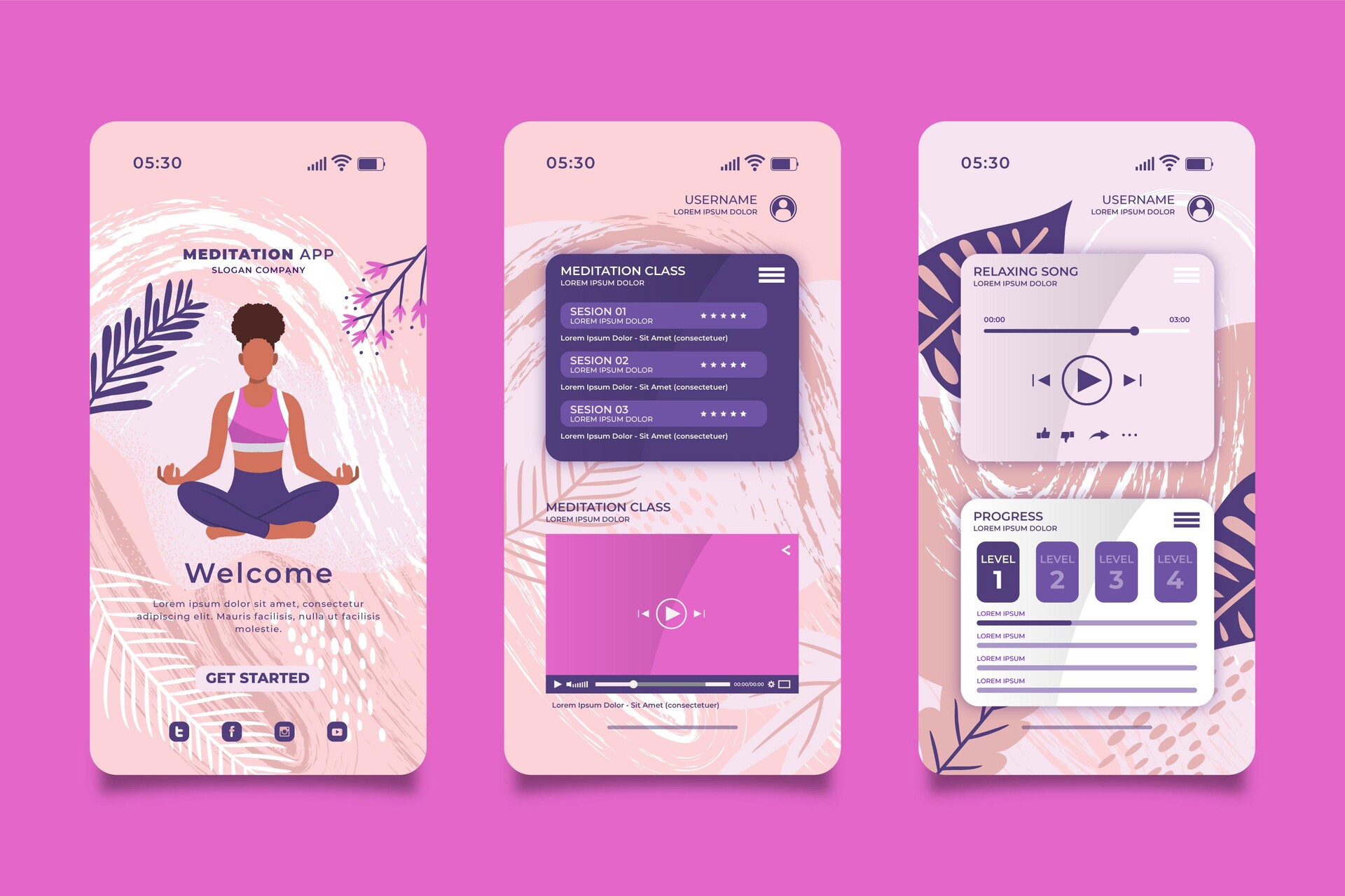 ArtStation - Meditation app UI