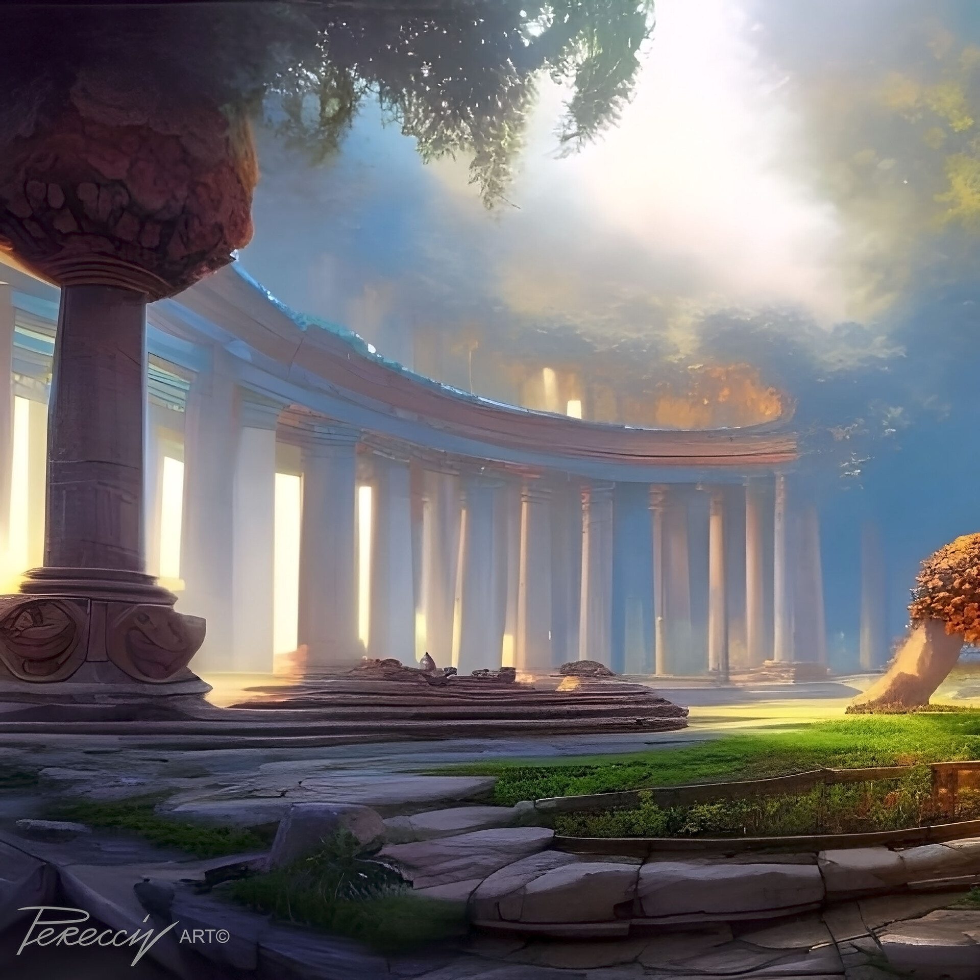 ArtStation - Magic Journeys: An ancient portico in the forest.