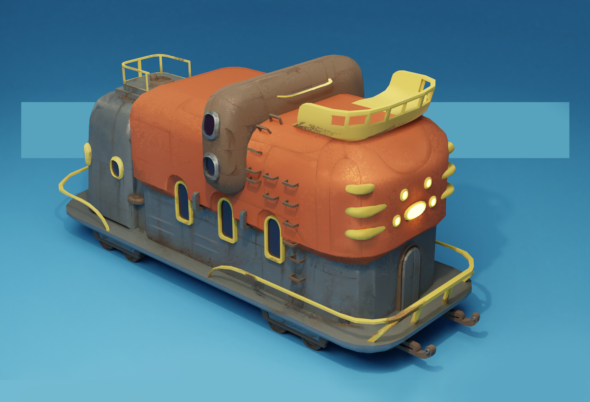 ArtStation - A fun railroad car concept art