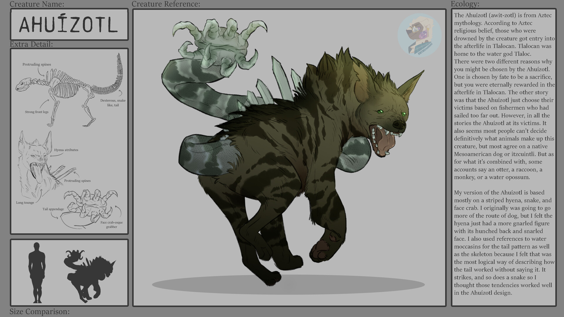 Quinn Slife - Ahuizotl Creature Concept Art