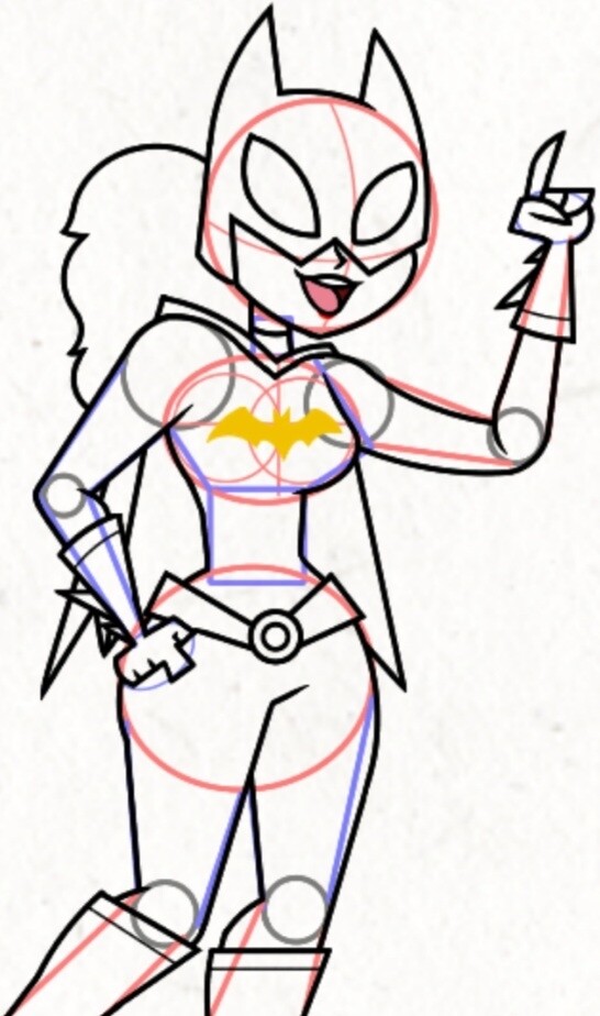 how to draw batgirl step by step