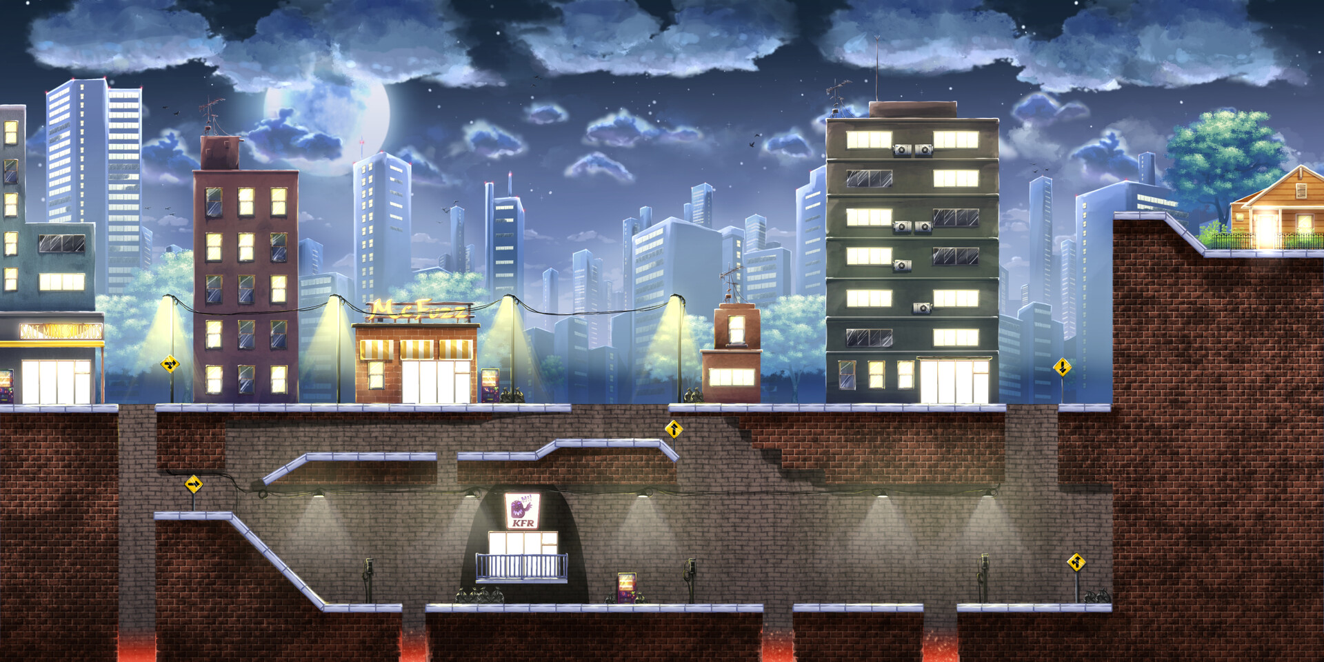 Platform Game City Background