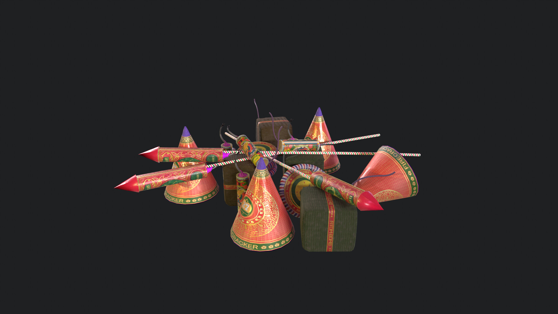 ArtStation - Diwali Indian Firecracker collection AR VR Meta Verse Game Ready MODEL