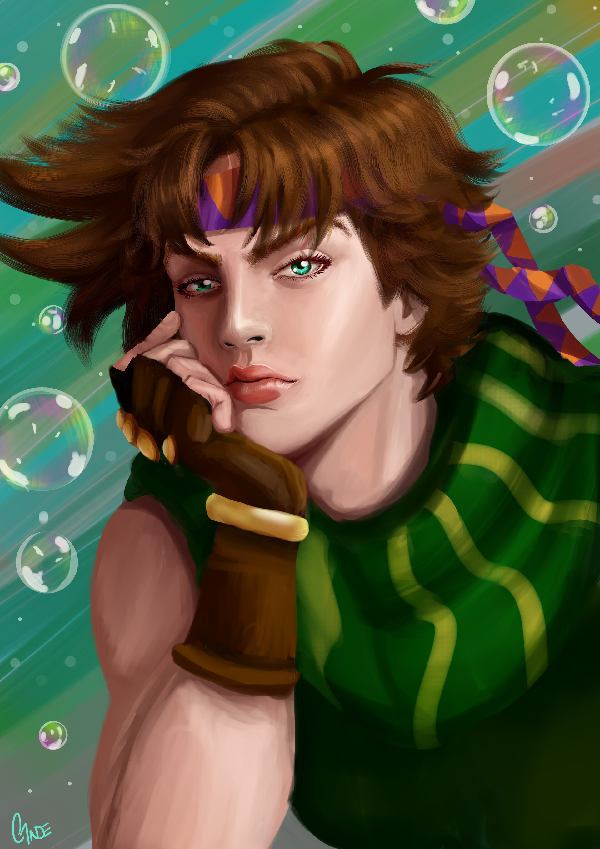 ArtStation - Joseph Joestar with Caesar's bubbles