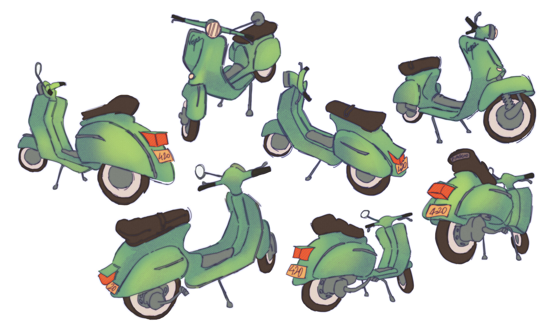 ArtStation - prop design sketches | vespa