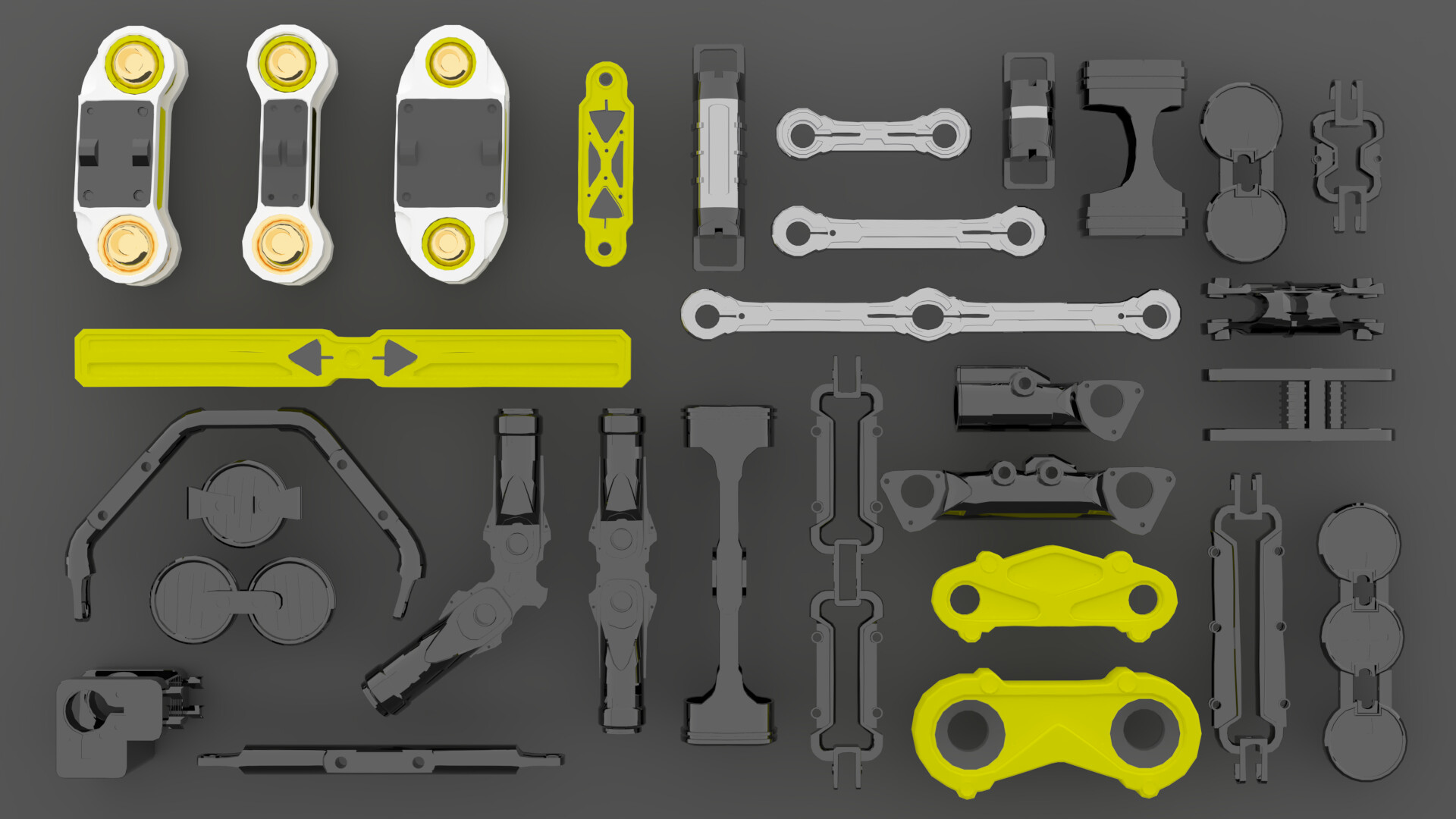 ArtStation - hard surface kitbash 3 hinges and latches