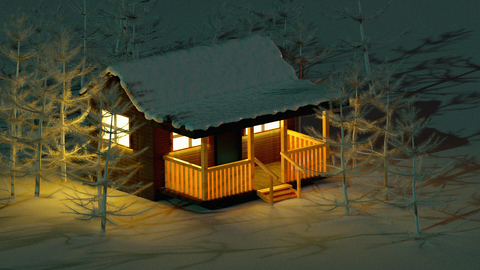 ArtStation - Cozy Winter Cabin