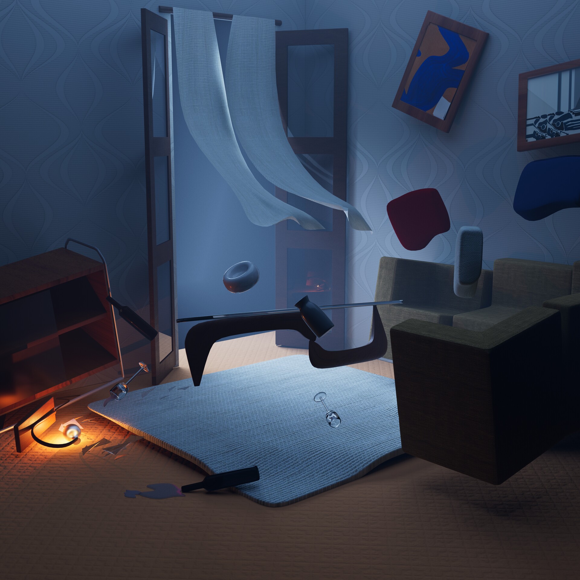 ArtStation - Earthquake Room - Mid Century