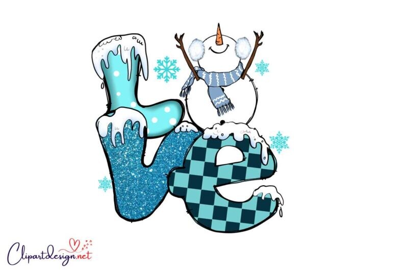 ArtStation - Love Winter Snowman Sublimation Best Graphic Design