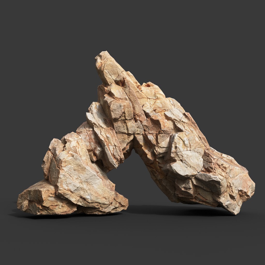 3D Models by 3D Landscape - Low Poly Yellow Rock Formation 221219 ...