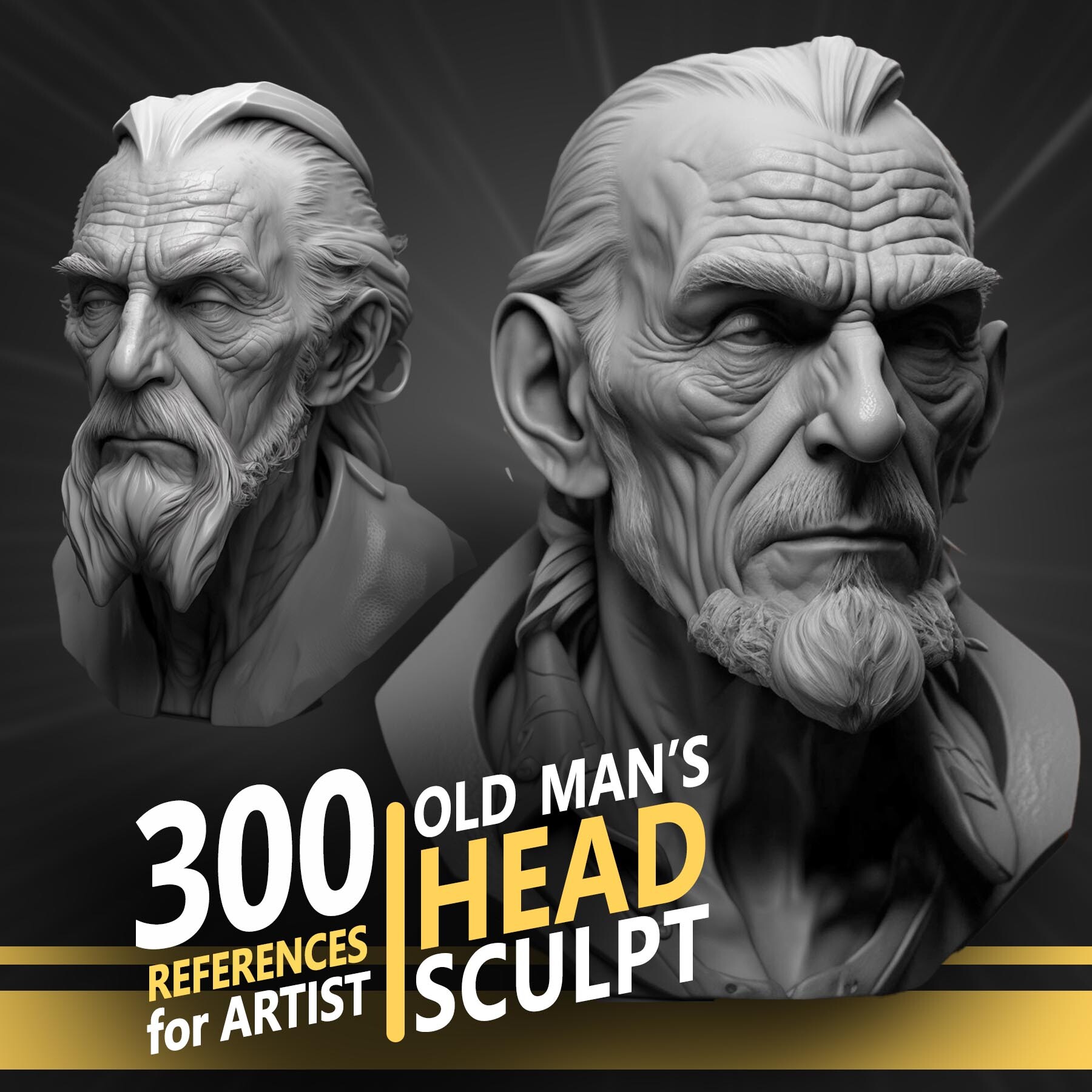 ArtStation - 300 Old man's Head Sculpt - References for artist