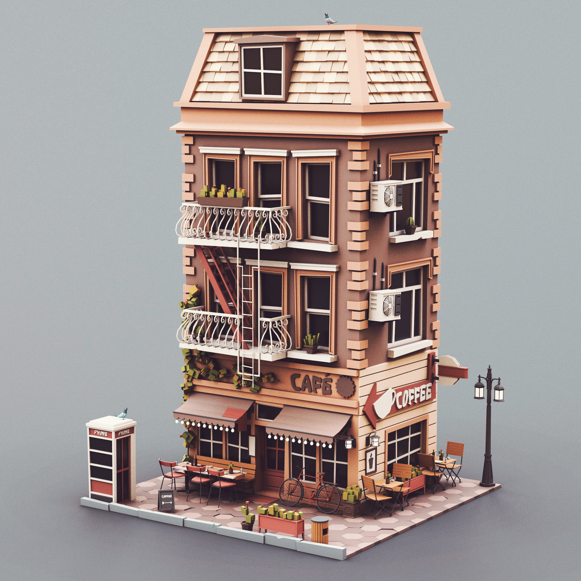 ArtStation - Low poly Cafe 01