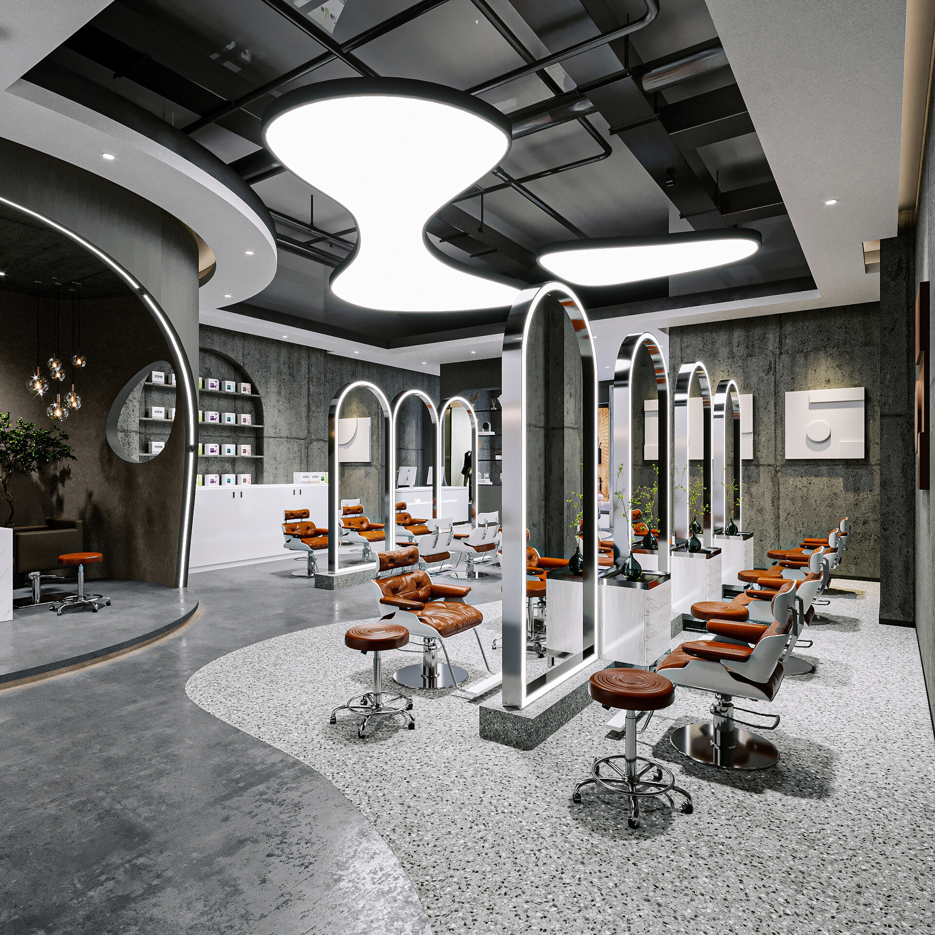 Archviz Hub - Design and Visualize Your Ideas - Hair Salon Design 01