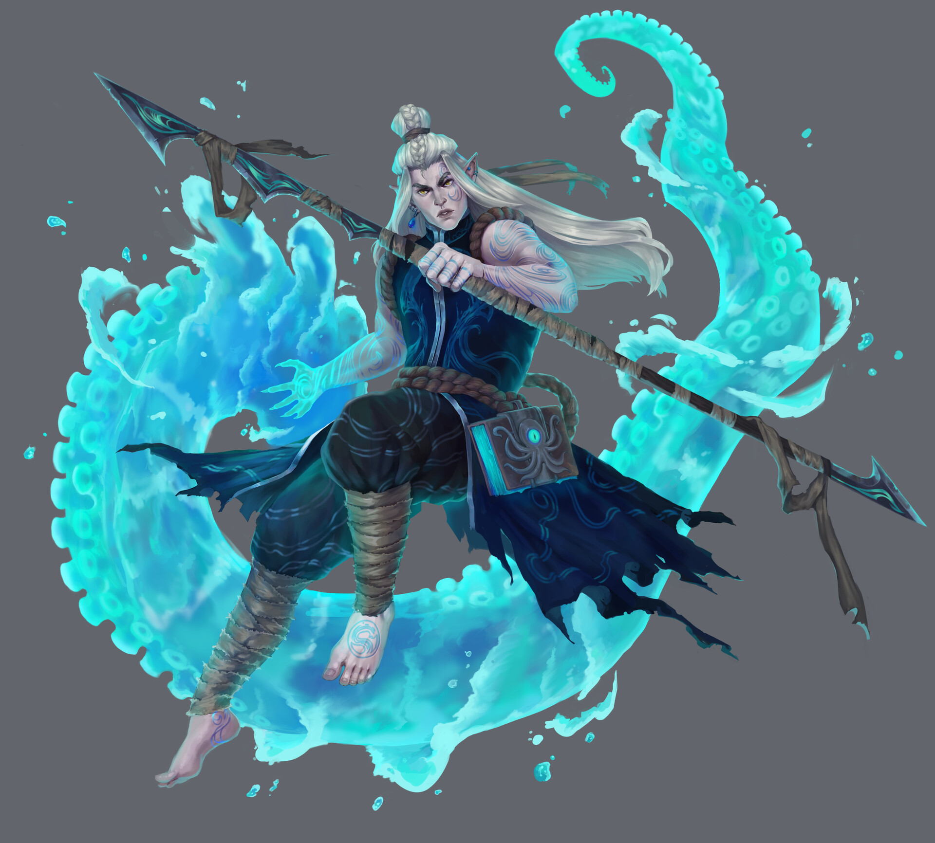 M.E. Morgan - Warlock of the Fathomless - Character Illustration