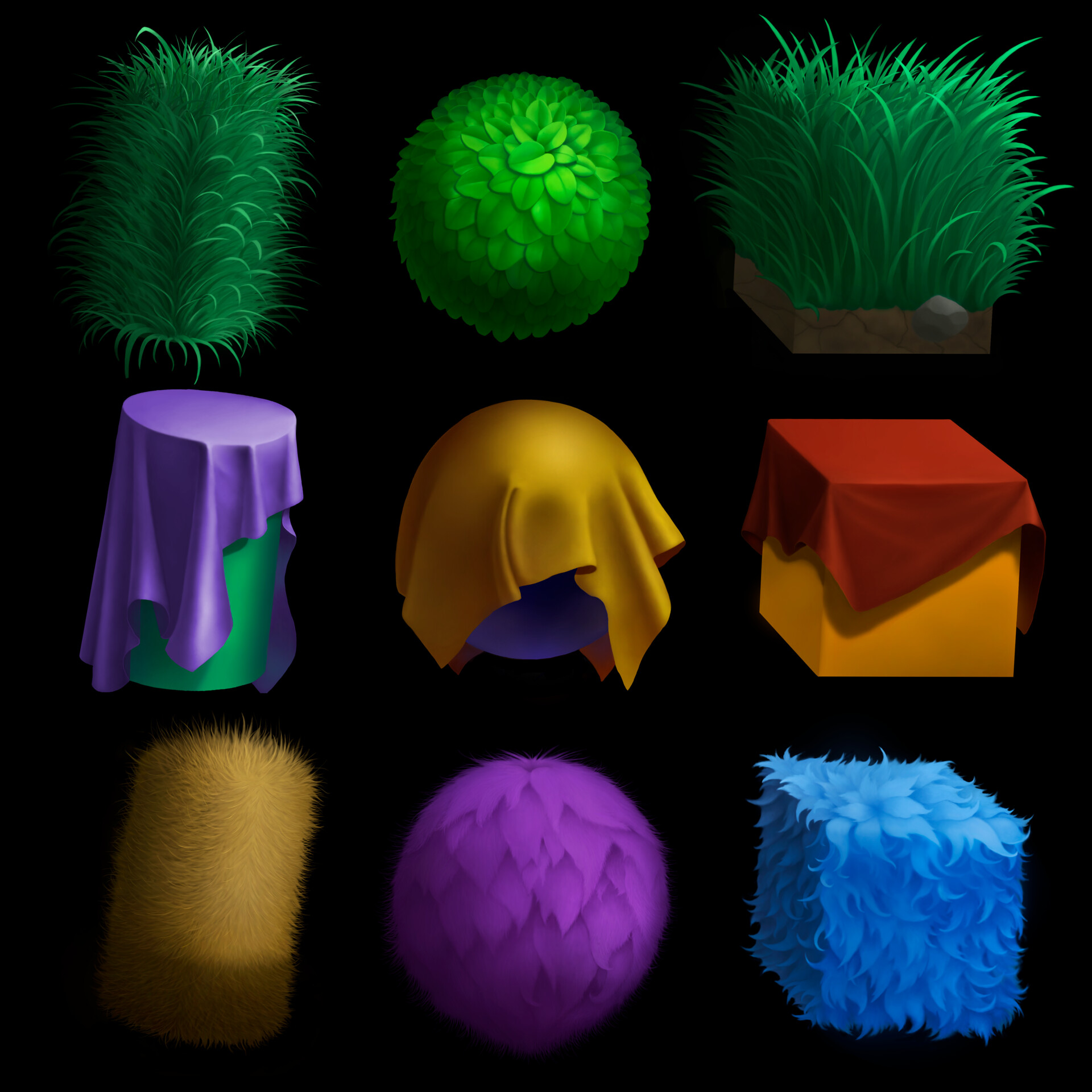 ArtStation - Materials "Grass, Cloth, Wool"