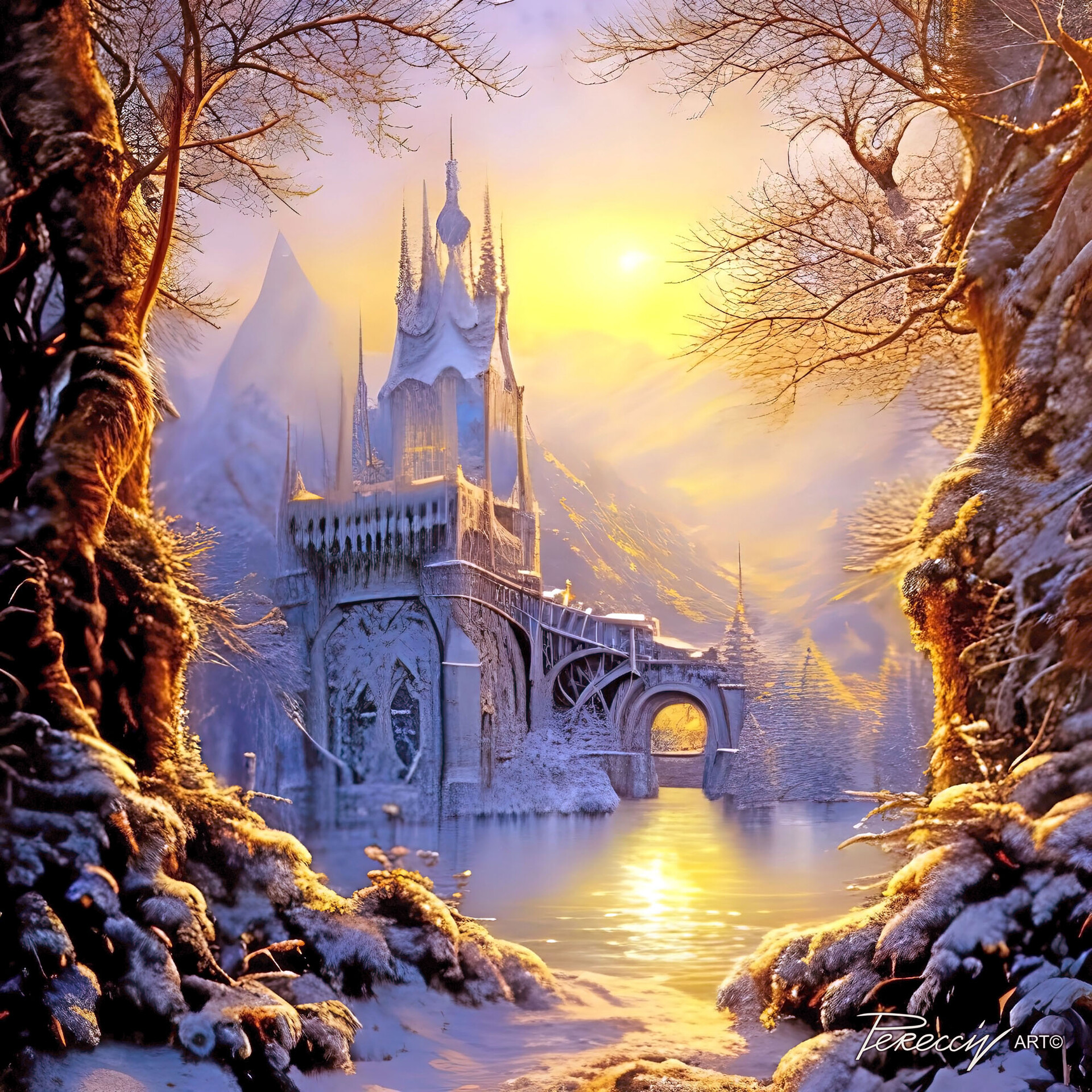ArtStation - Magic Journeys: a castle in Narnia before Christmas.