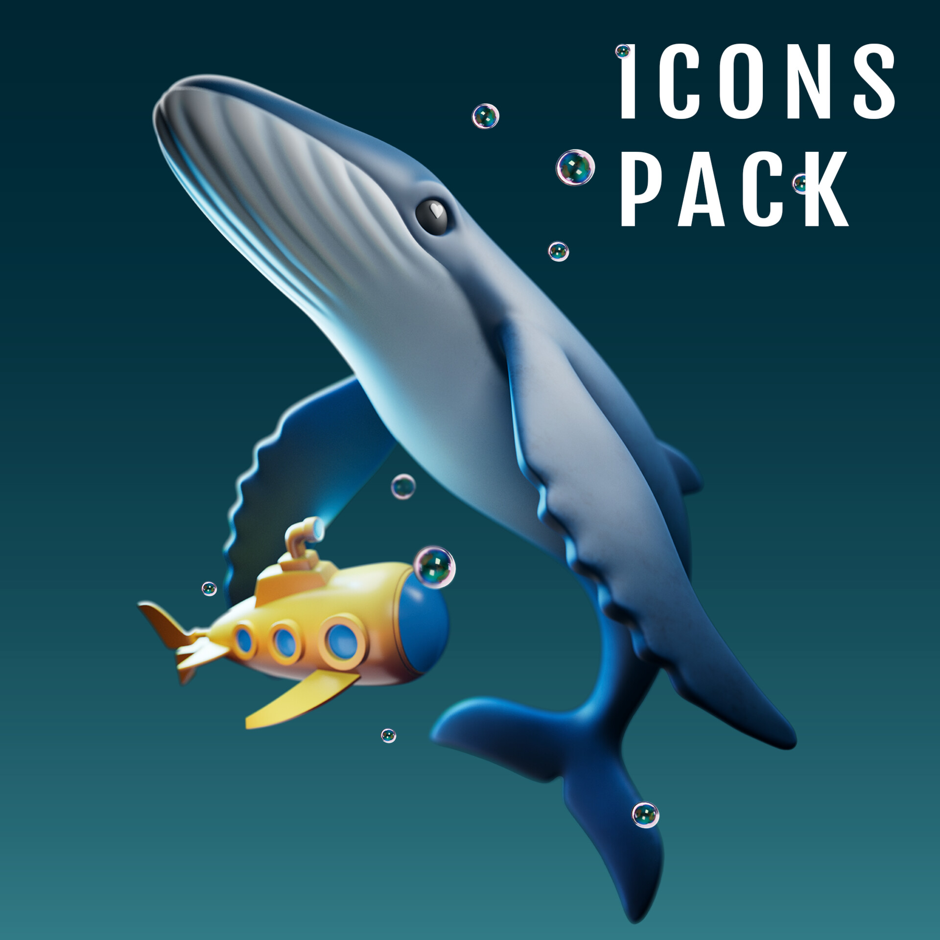 ArtStation - 3D Icons Pack (Sea Animals)