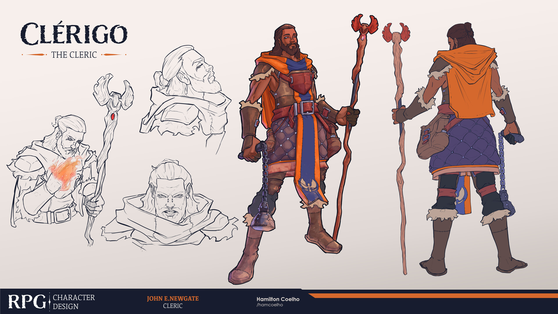 Hamilton Coelho - Character Design - Clérigo (RPG Cleric)