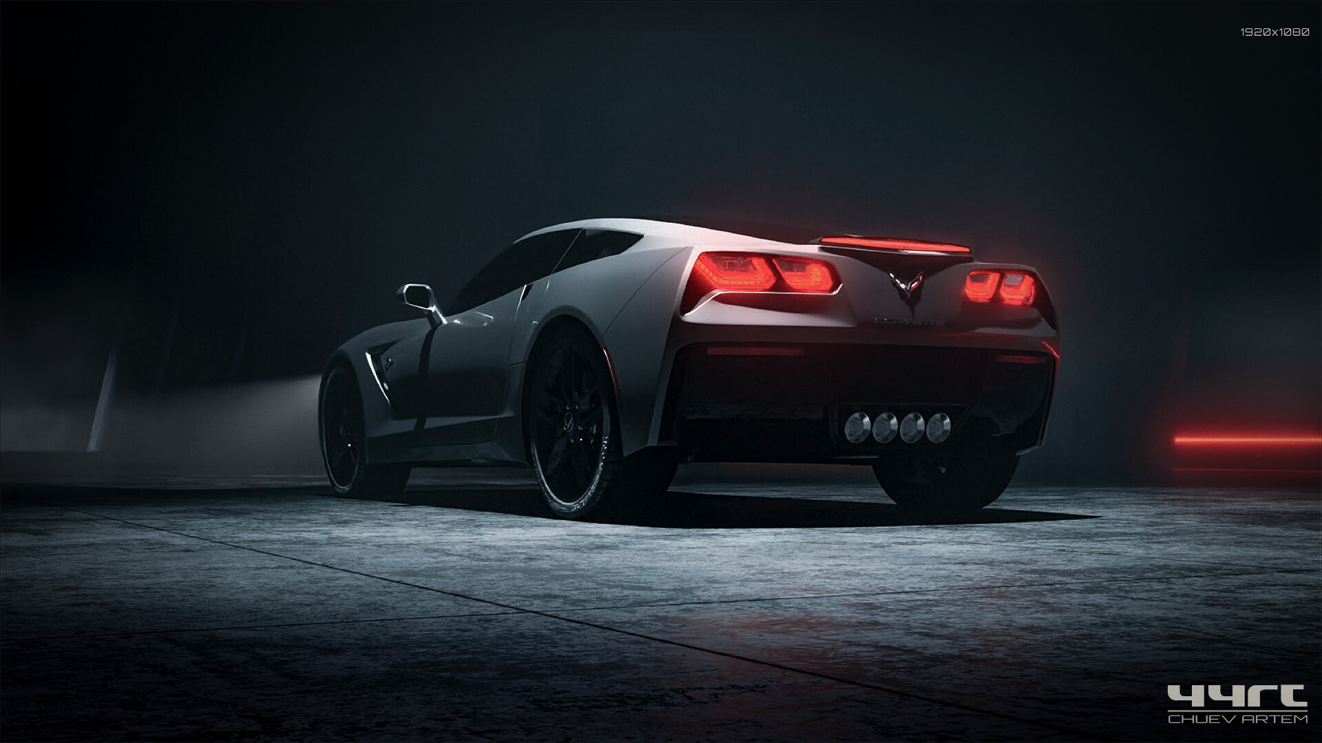 Black Corvette C7 Wallpaper