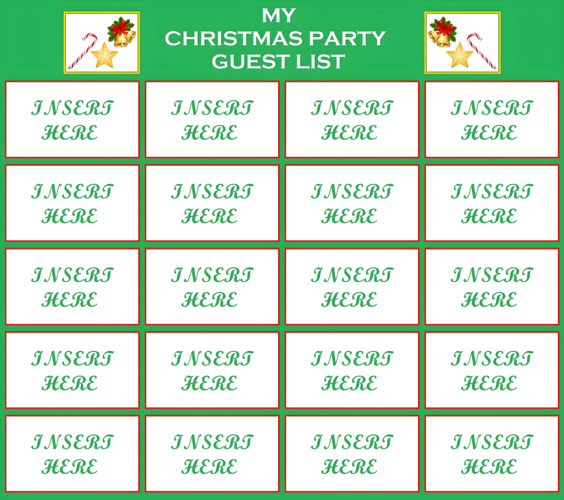 ArtStation - My Christmas Party Guest List - BLANK