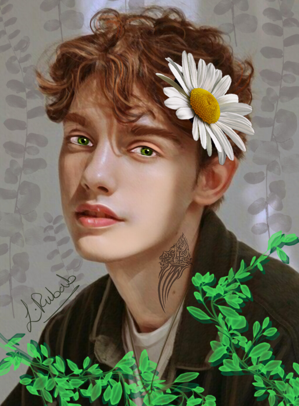 ArtStation - Boy with Flower (portrait 007)
