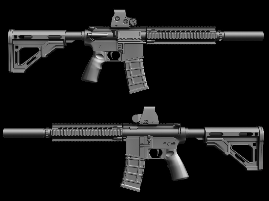 ArtStation - Daniel Defense MK18 M4 (High Poly)