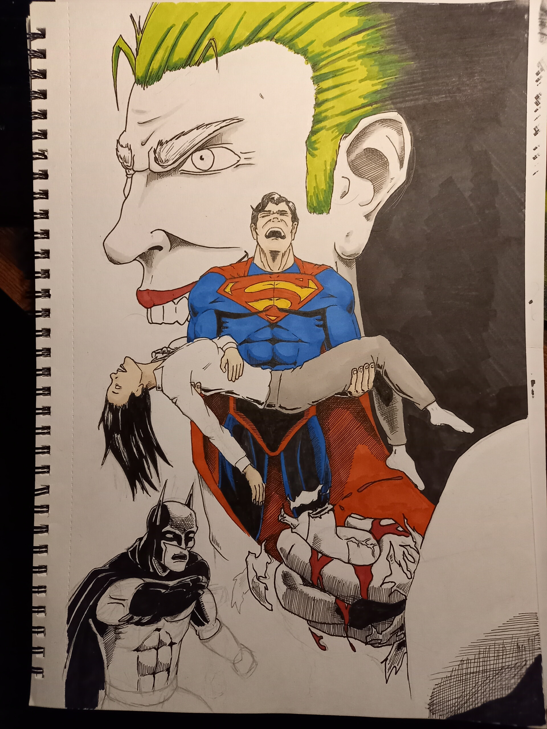 ArtStation - DC characters drawn on paper