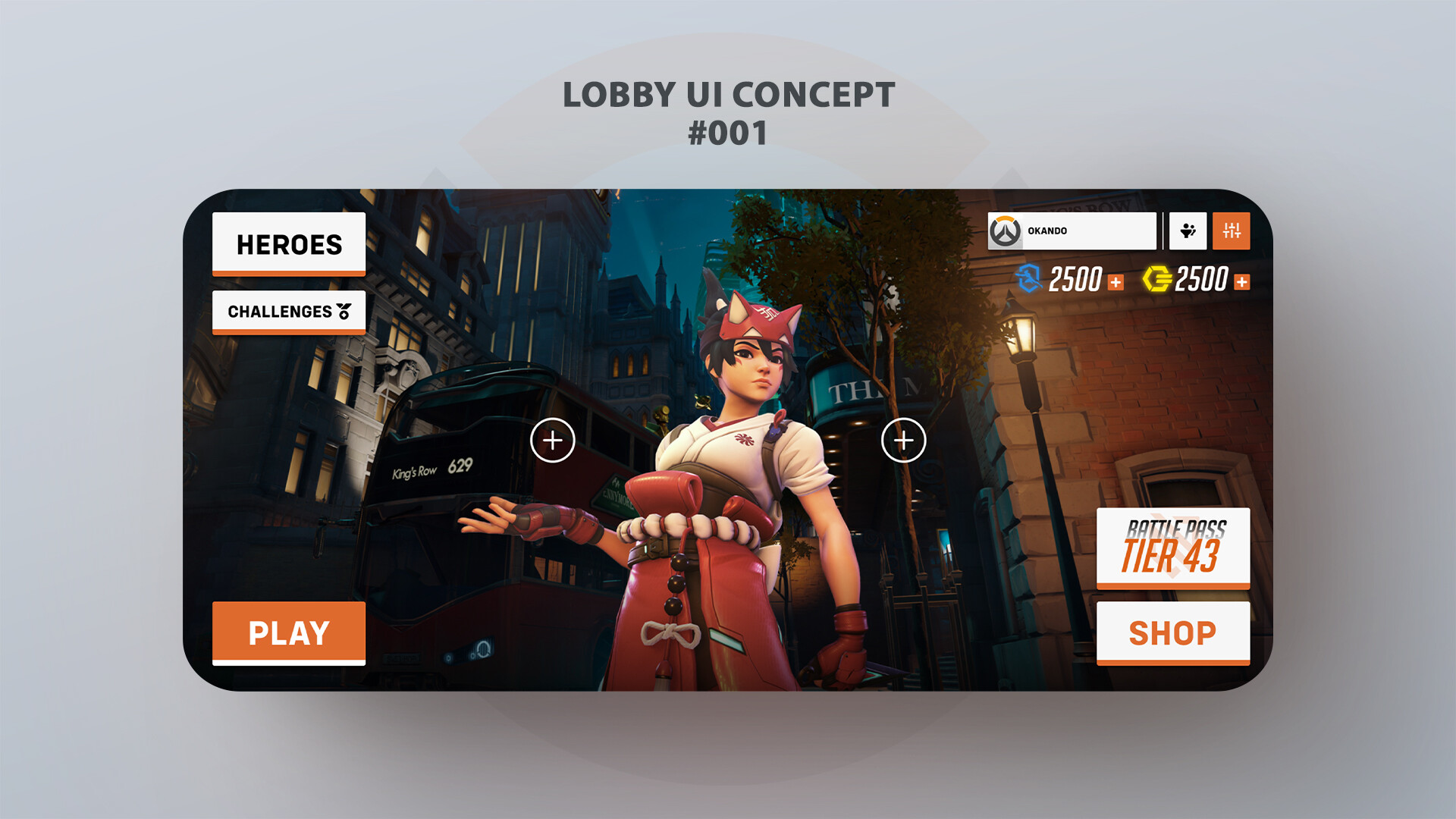 Israel Ocando - Overwatch Mobile - Lobby UI Concepts