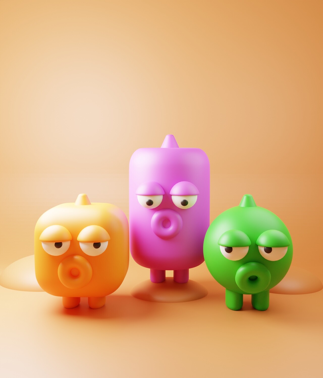 ArtStation - 【blender】萌三兄弟