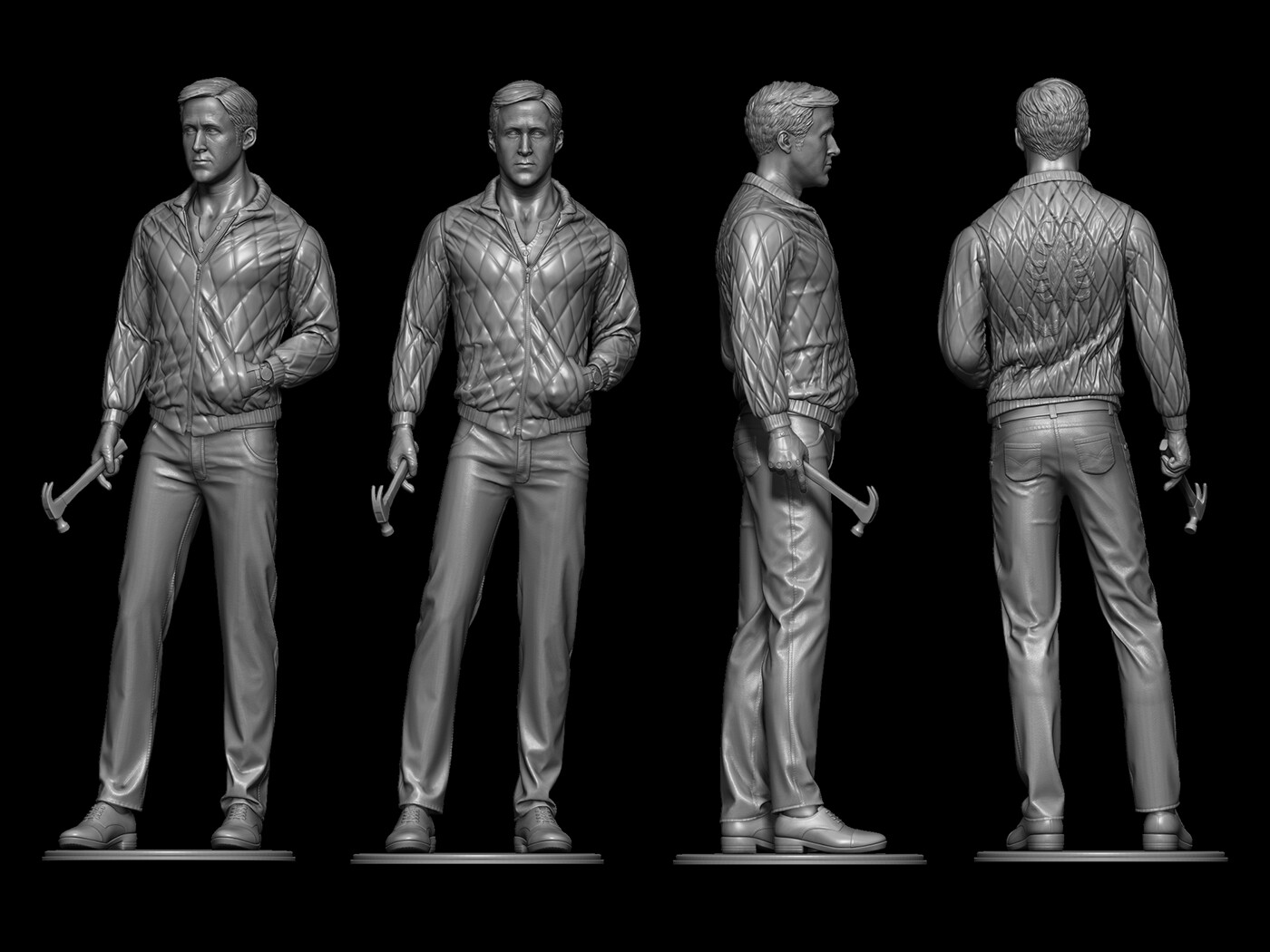 ArtStation - 3d model figure- Ryan Gosling from Drive