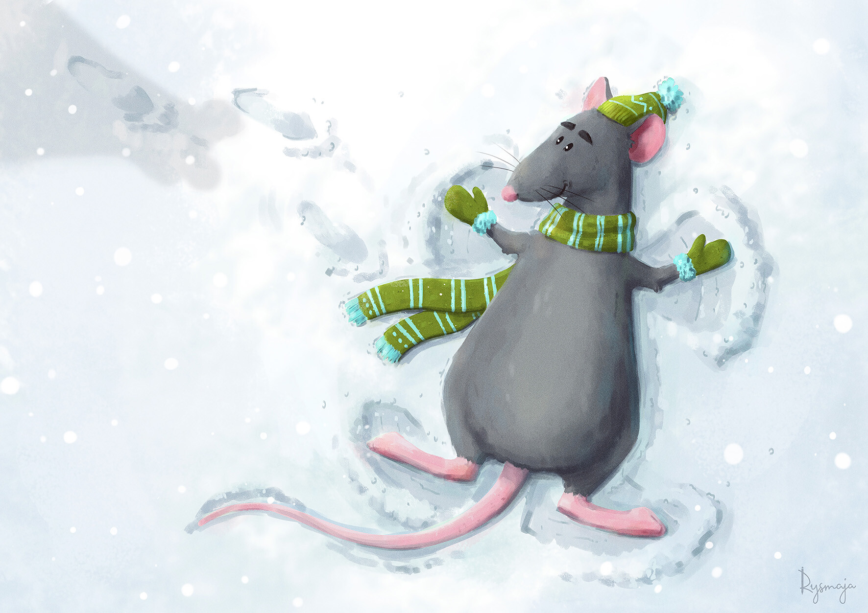 ArtStation - Rat making angel in snow
