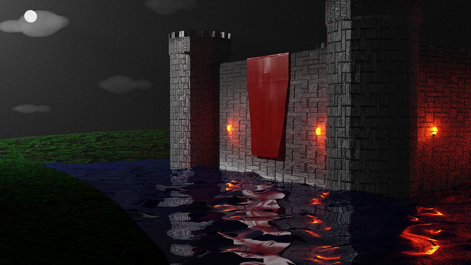 ArtStation - Medieval Castle in the Night